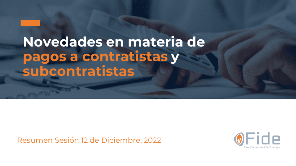 Novedades en materia de pagos a contratistas y subcontratistas ...